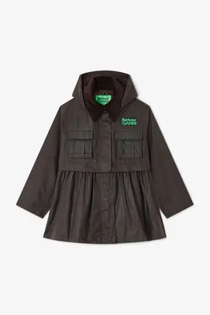 GANNI X Barbour Peplum Wax Jacket - Brown