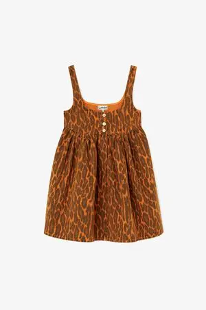 GANNI Floral Print Dress - Autumn Maple