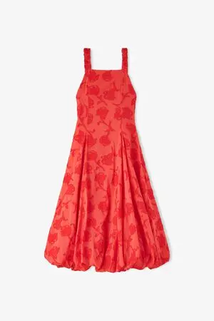 GANNI Floral Print Dress - Red