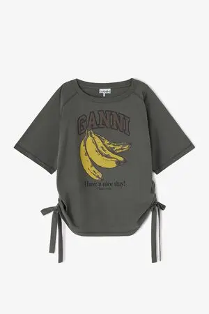 GANNI T-shirt With Banana Graphic - Grey