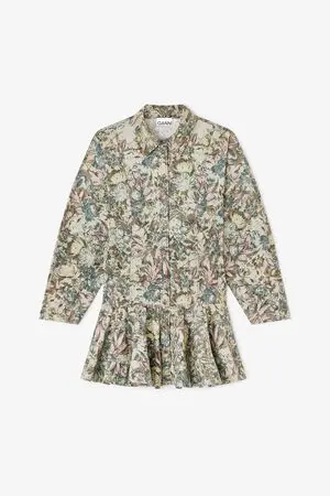 GANNI Floral Tapestry Shirt Dress - Mixed