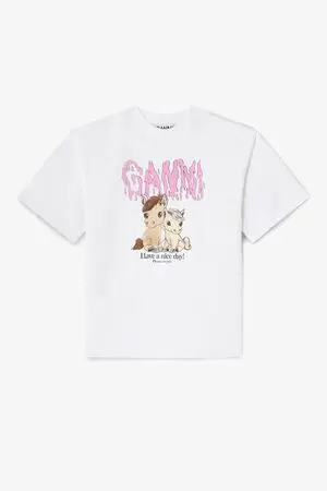 GANNI Graphic T-shirt - White