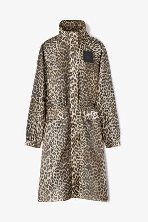 GANNI Leopard Print Nylon Parka