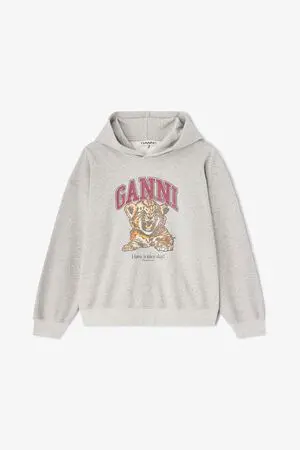 GANNI Tiger Graphic Hoodie - Grey