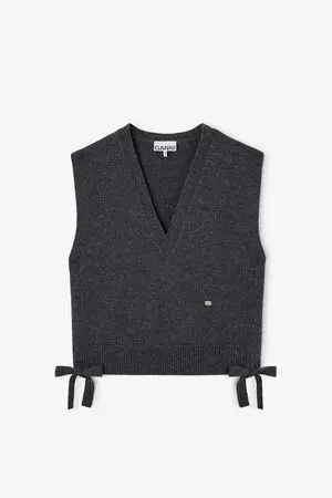 Ganni Tie Detailed Vests For Women