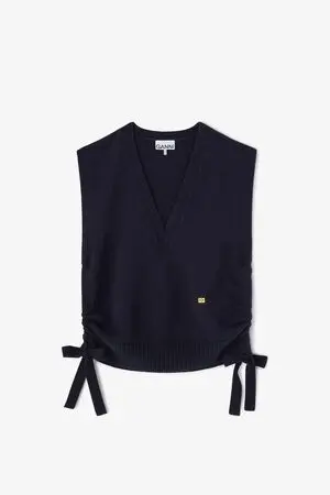 Ganni Tie Detailed Outerwear For Women