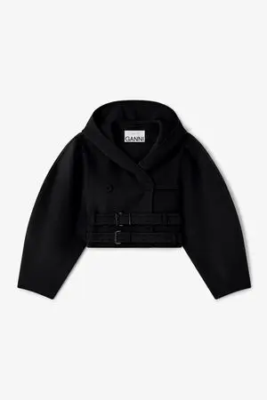 GANNI Cotton Blend Jacket - Black