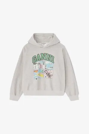 GANNI Bear Comic Graphic Hoodie - Grey
