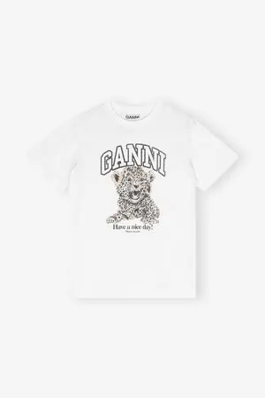 GANNI GANNI Short Sleeve T-Shirt With Embroidered Detail Mixed