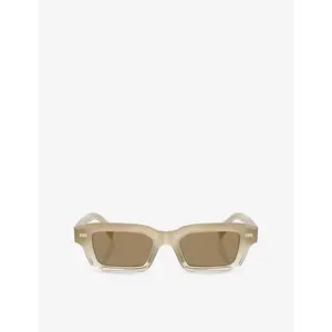 Brunello Cucinelli Rectangle-frame Acetate Sunglasses - White