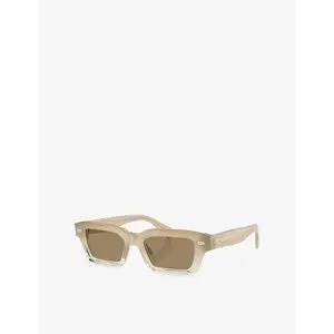 Brunello Cucinelli Rectangle-frame Acetate Sunglasses - White