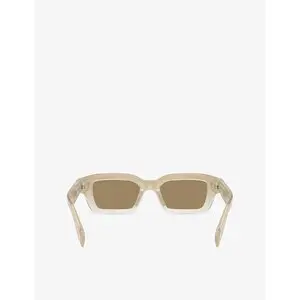 Brunello Cucinelli Rectangle-frame Acetate Sunglasses - White