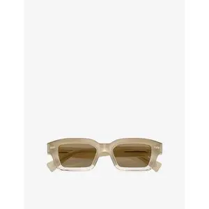 Brunello Cucinelli Rectangle-frame Acetate Sunglasses - White