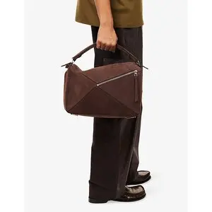 Loewe Puzzle Large Suede Top-handle Bag
