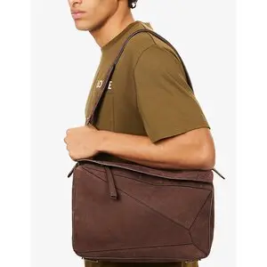 Loewe Puzzle Large Suede Top-handle Bag