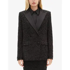 The Kooples Lace Notched-lapel Woven Blazer