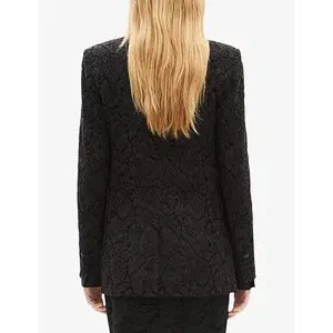 The Kooples Lace Notched-lapel Woven Blazer