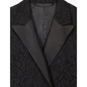 The Kooples Lace Notched-lapel Woven Blazer