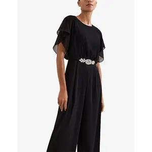 PHASE EIGHT Crystal-embellished Woven Jumpsuit