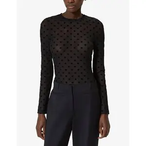 The Kooples Heart-patterned Mesh Top