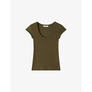JOSEPH Saba Ribbed Stretch-cotton Top