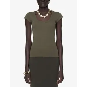 JOSEPH Saba Ribbed Stretch-cotton Top