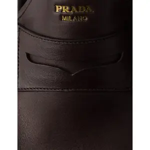 Prada Logo-embossed Leather Loafers - Brown