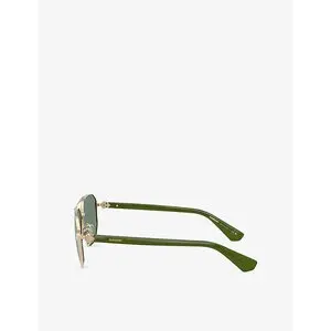 Burberry Be3166 Aviator Sunglasses - Gold