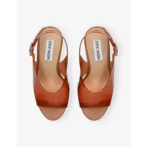 Steve Madden Vinyl Wedge Sandals - Tan