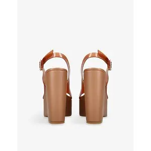 Steve Madden Vinyl Wedge Sandals - Tan