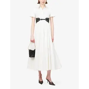Mona Alshebil Belted Cotton Maxi Dress