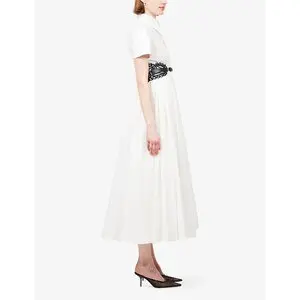 Mona Alshebil Belted Cotton Maxi Dress