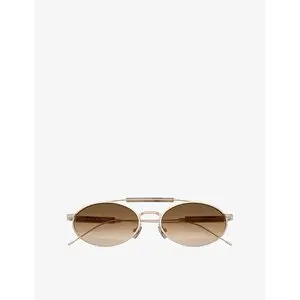 Brunello Cucinelli Oval-frame Metal Sunglasses - Pink