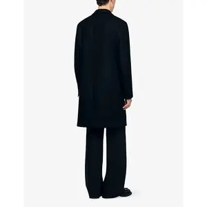 Sandro Single-breasted Notch-lapel Wool-blend Coat - Black