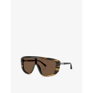 Dolce & Gabbana Dg4520 Rectangle-frame Printed Sunglasses - Brown