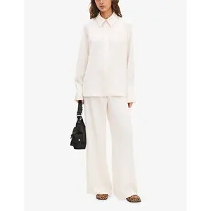 The Kooples Mid-rise Wide-leg Woven Trousers
