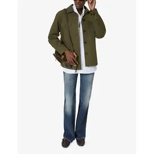 The Kooples Collared Graphic-print Cotton Jacket