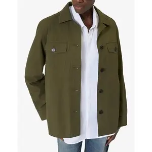 The Kooples Collared Graphic-print Cotton Jacket