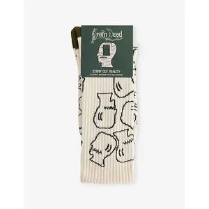 BRAIN DEAD Logohead Cotton-blend Socks