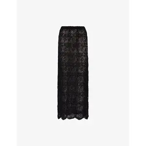 4TH & RECKLESS Cotton-blend Midi Skirt With Scalloped Hem