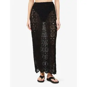 4TH & RECKLESS Cotton-blend Midi Skirt With Scalloped Hem