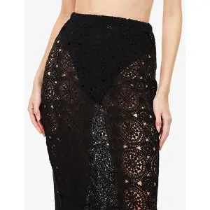 4TH & RECKLESS Cotton-blend Midi Skirt With Scalloped Hem