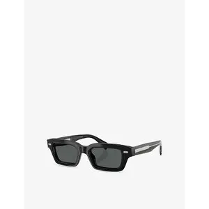 Brunello Cucinelli Bc4019s Rectangle Sunglasses - Black