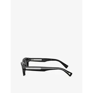 Brunello Cucinelli Bc4019s Rectangle Sunglasses - Black