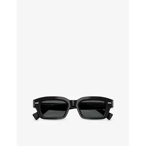 Brunello Cucinelli Bc4019s Rectangle Sunglasses - Black