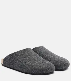 THE ROW Hudson Slippers - Grey