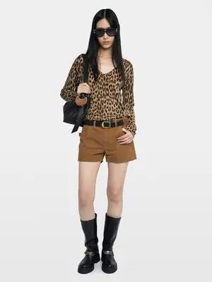 Zadig&Voltaire Rivy Cashmere V-neck Sweater - Daim