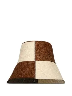 Johanna Ortiz Checked Bucket Hat - Brown