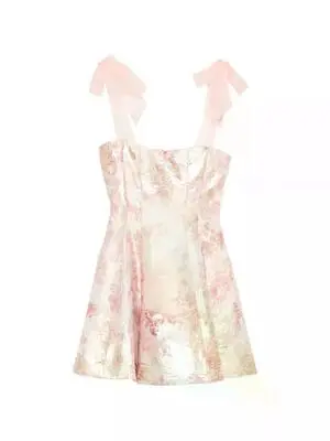 Alice + Olivia Floral Mini Dress With Bow Detail