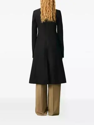 AMI Paris Wool Fitted Single-breasted Coat - Black